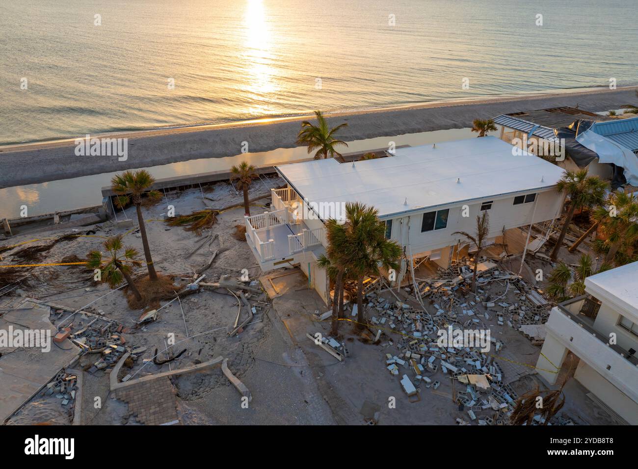 Hurricane Milton storm surge severe damage to waterfront house in ...