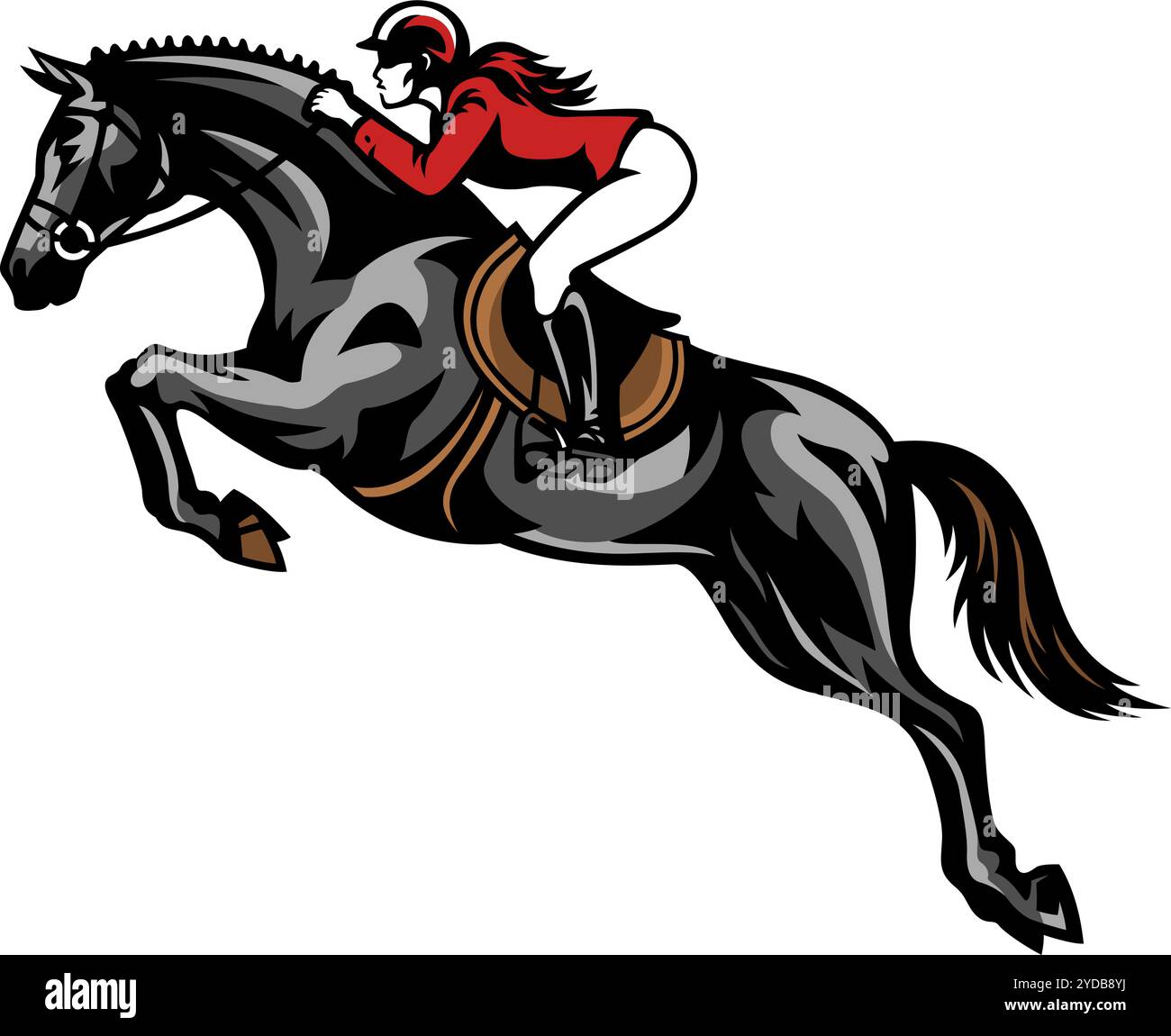 Illustration of Show Jumping Horse Stock Vector Image & Art - Alamy