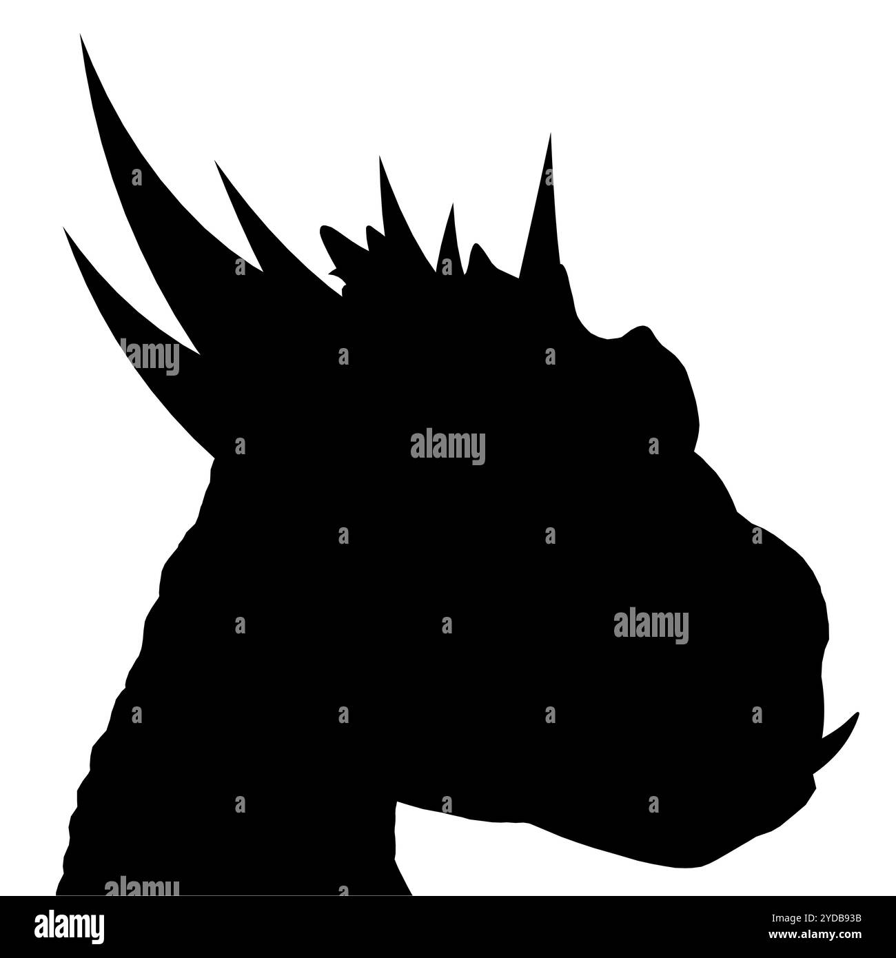 Fierce isolated vector dragon head silhouette Stock Vector Image & Art ...