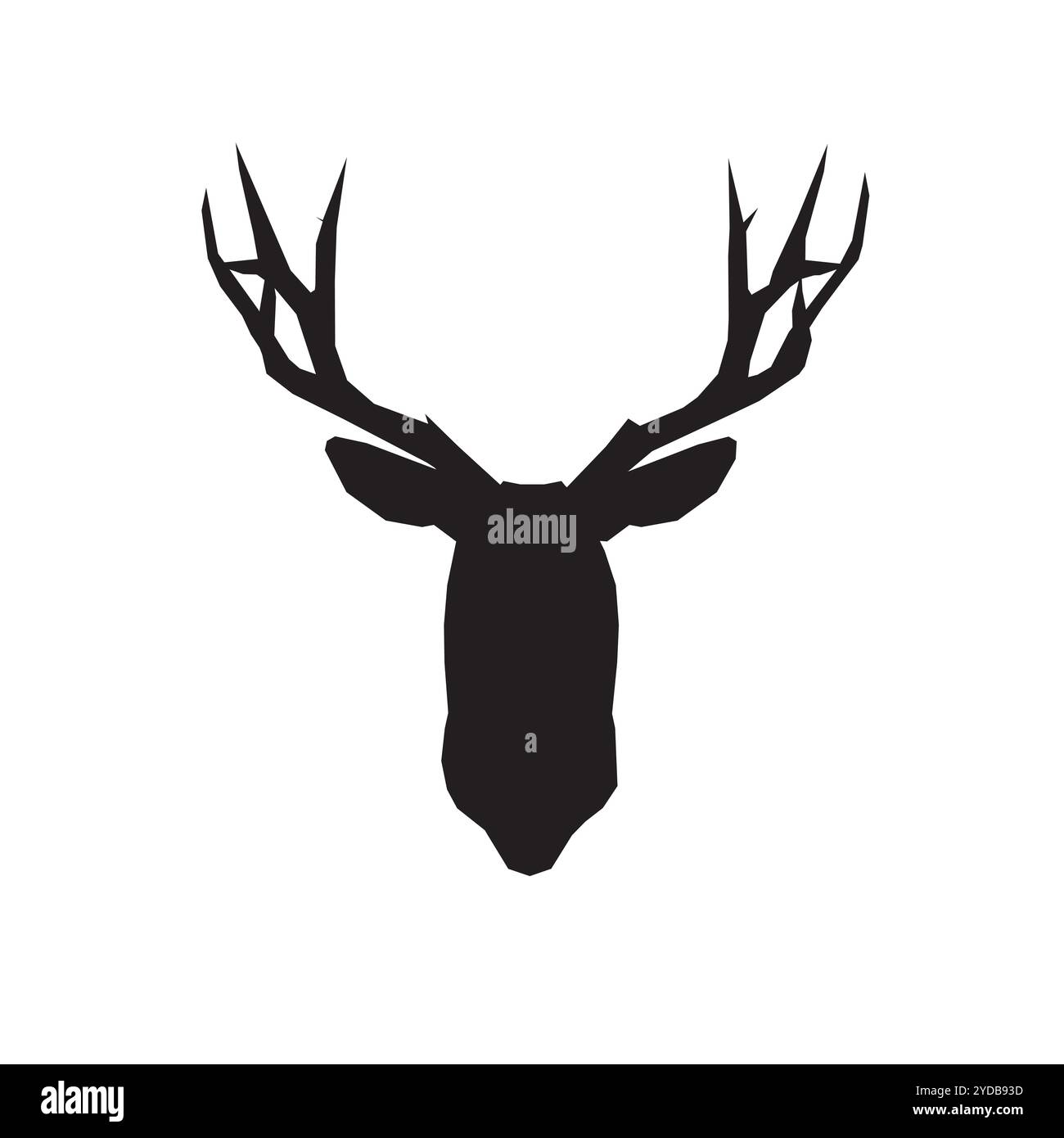 Deer head silhouette vector black. Buck, Deer, head Logo, Vector ...