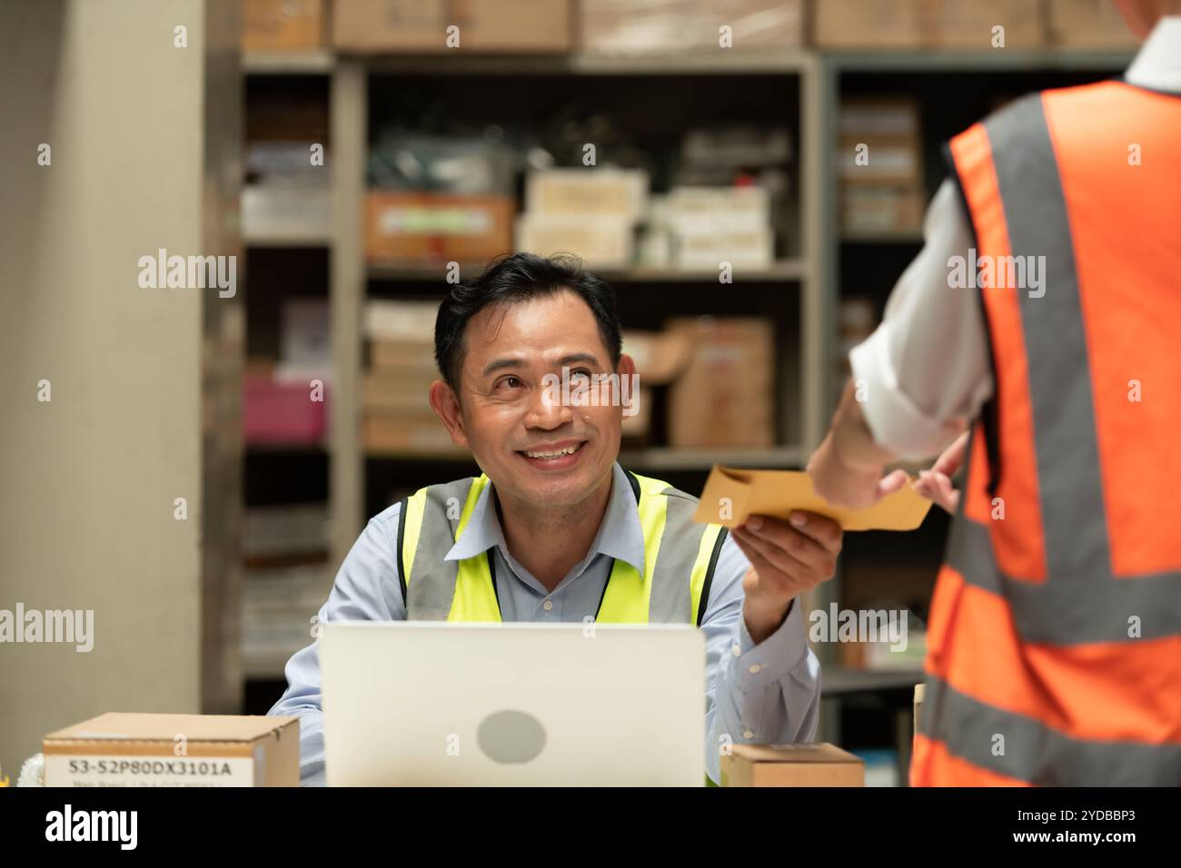 The warehouse manager gave the female assistant a premium. who assisted ...