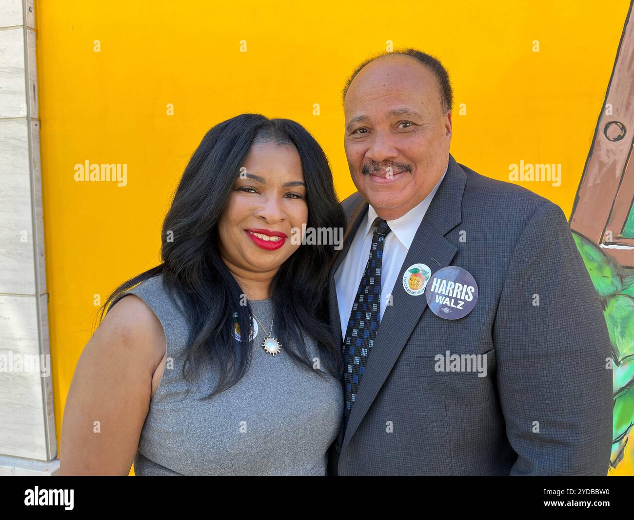 Atlanta, USA. 21st Oct, 2024. Martin Luther King III and his wife ...