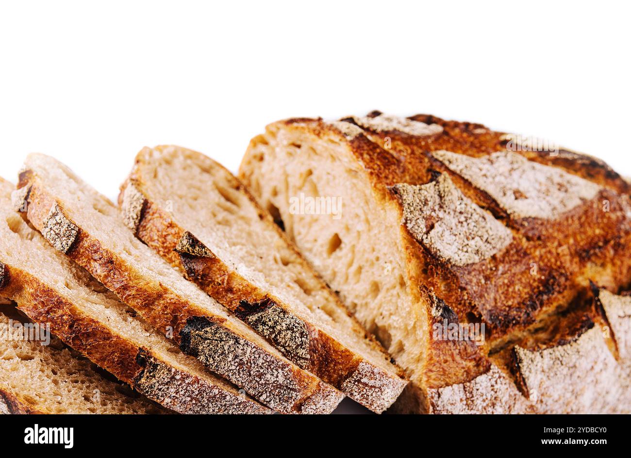 Fresh rye bread isolated on white background Stock Photo - Alamy