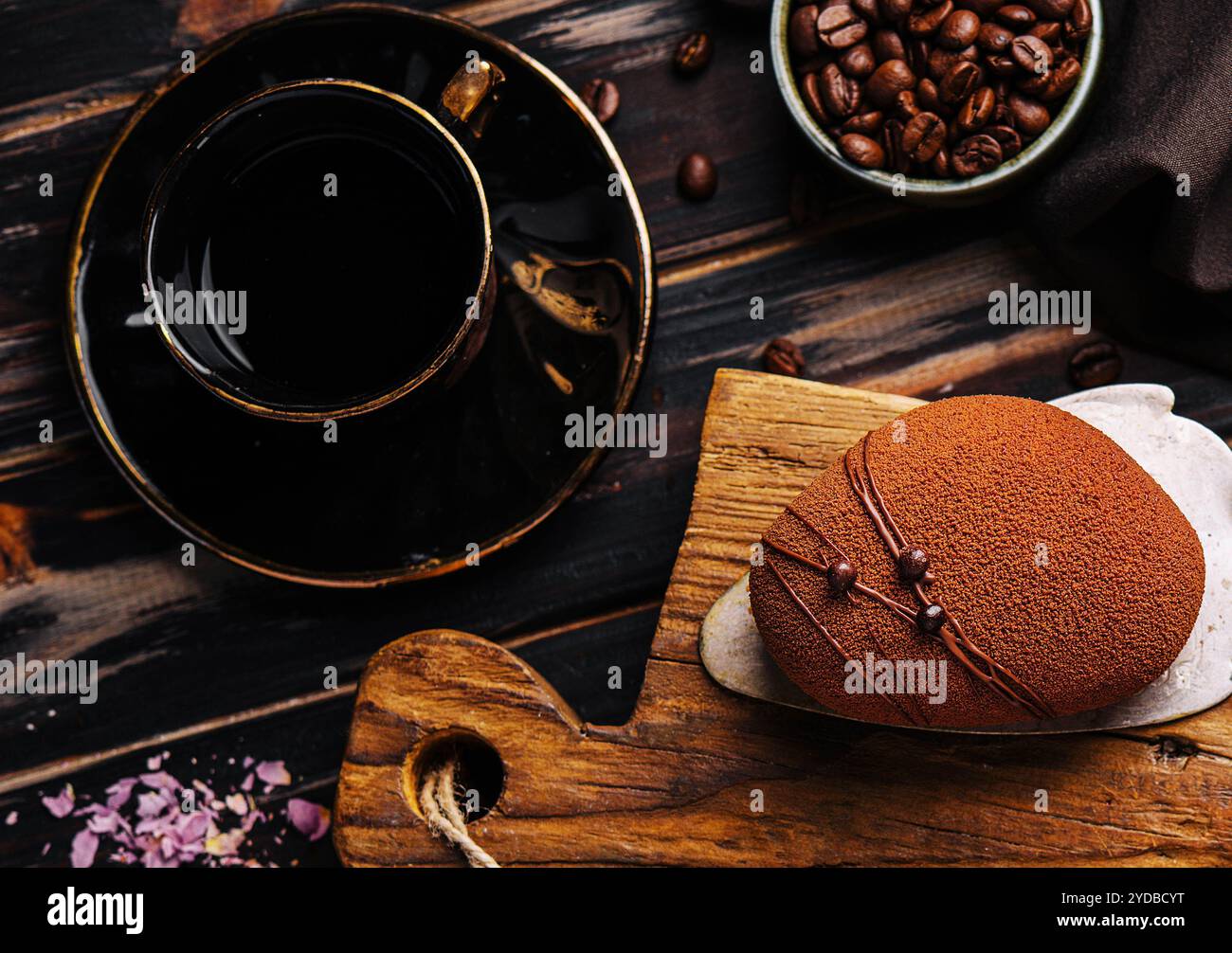 Contemporary coffee mini mousse cake with coffee beans Stock Photo - Alamy