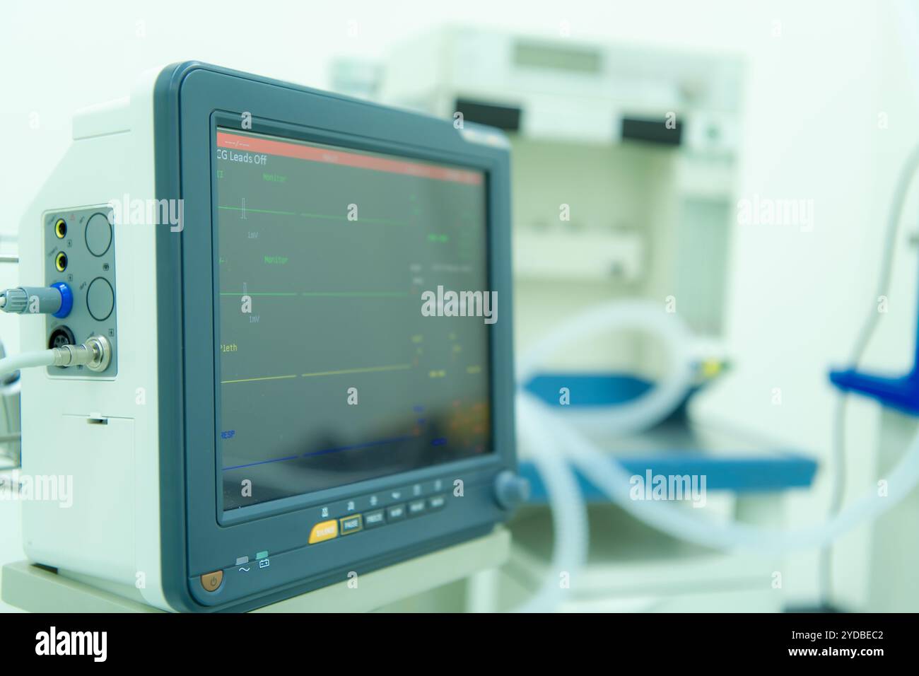 Monitor with cardiogram in hospital Stock Photo - Alamy