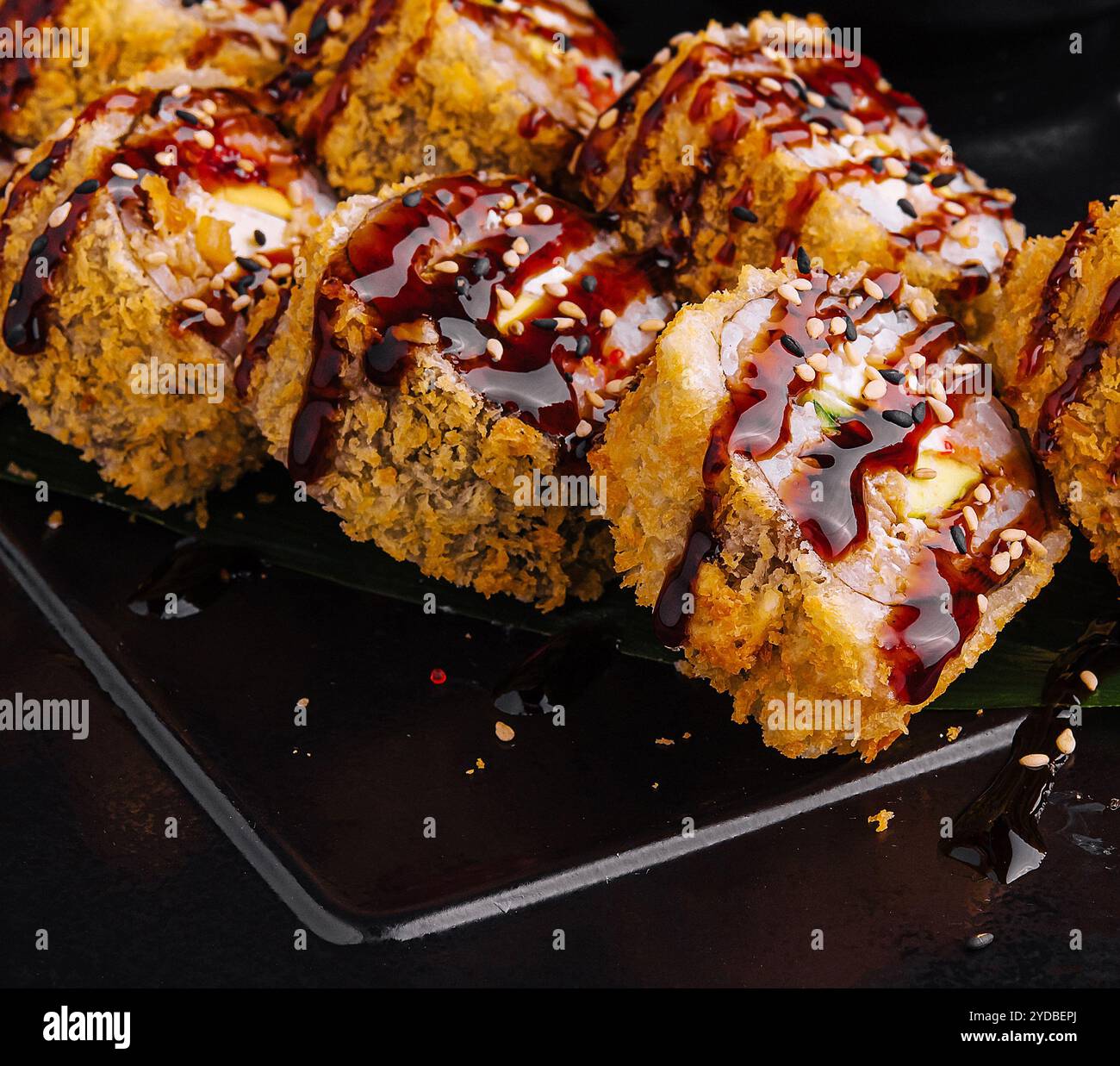 deep fried roll with salmon and mayonnaise in panko bread crumbs Stock ...