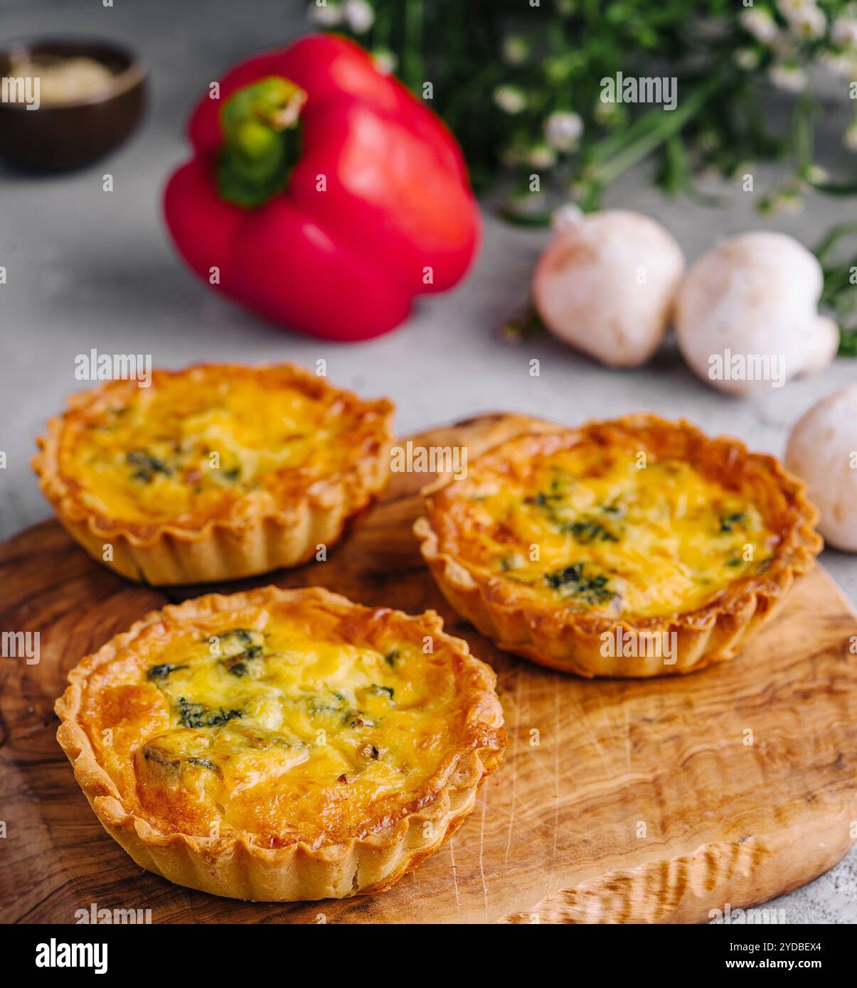 Many mini bite size quiche appetizers Stock Photo - Alamy