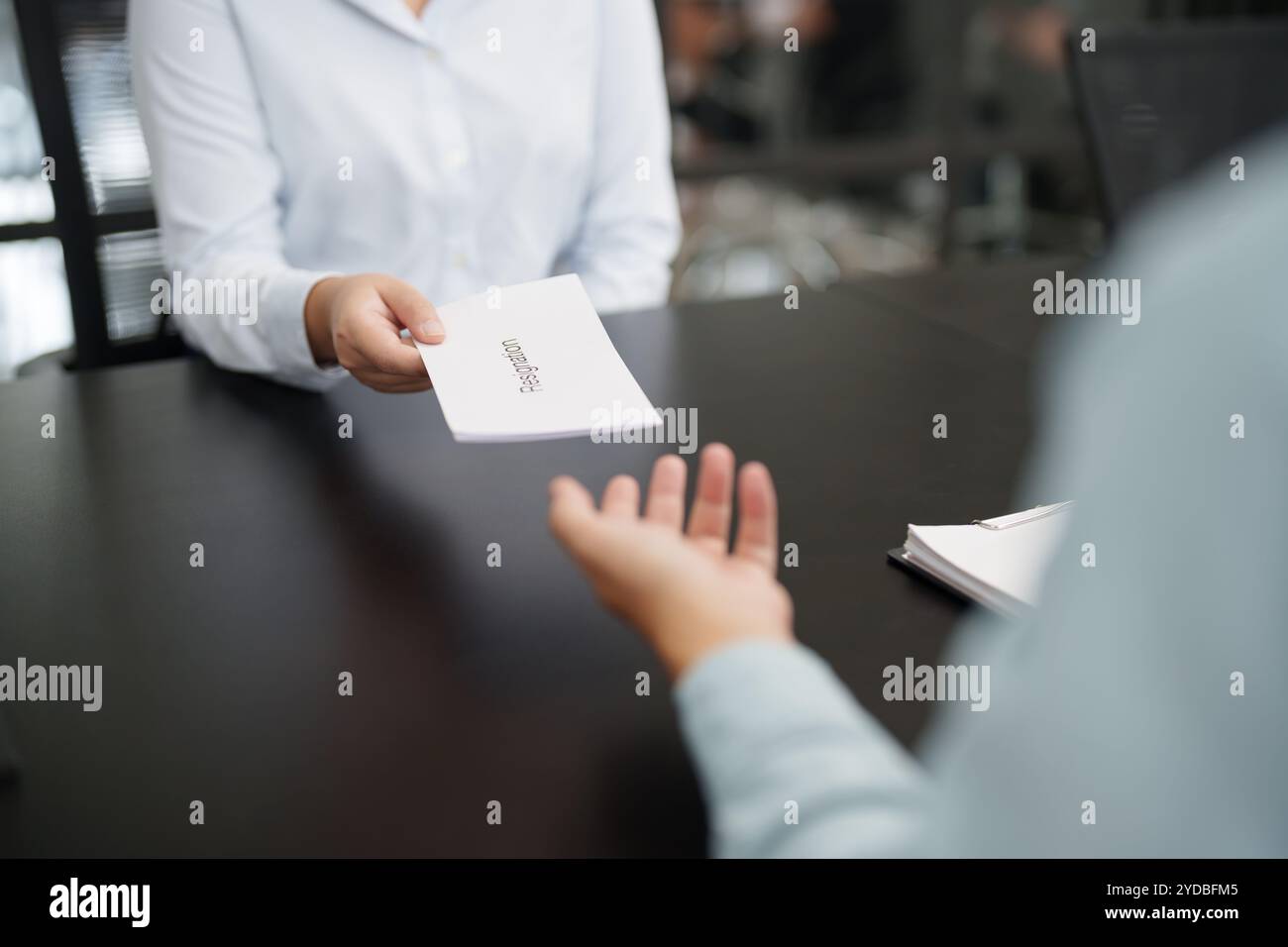 Business people breaking the contract with resignation letter staff ...