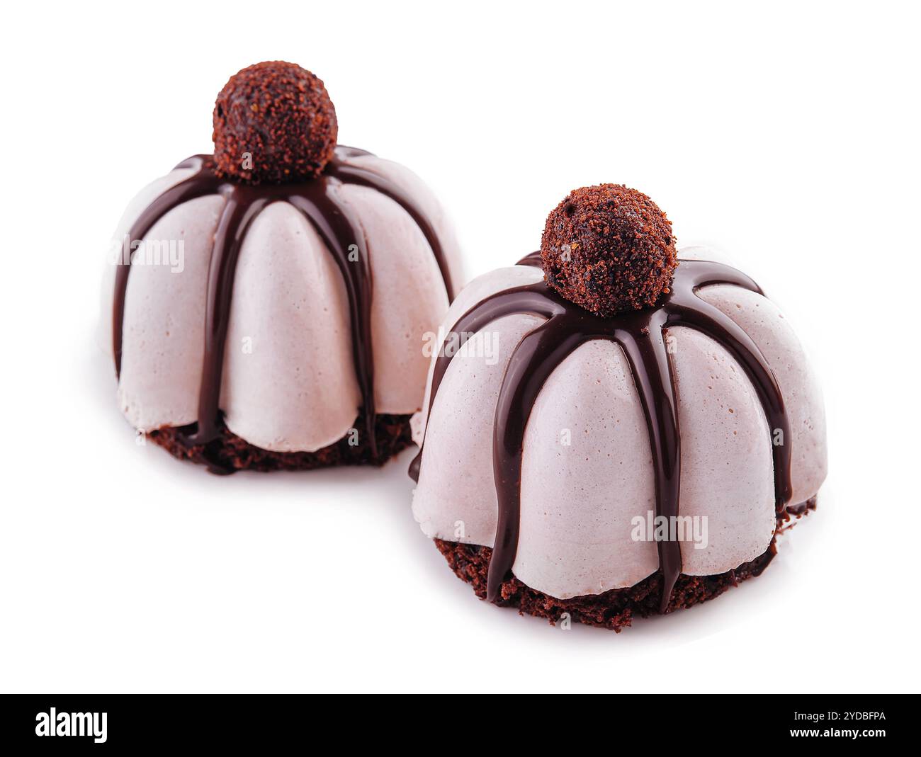 Souffle cakes with dripping chocolate isolated Stock Photo - Alamy