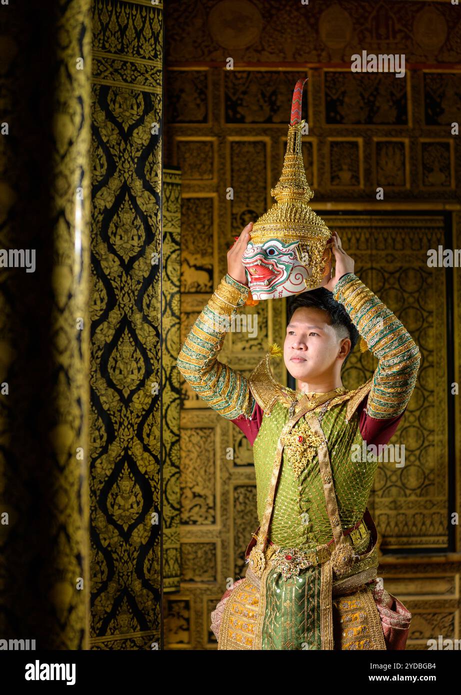 Khon, Is a classic Thai dance in a mask. This is Hanuman Stock Photo ...