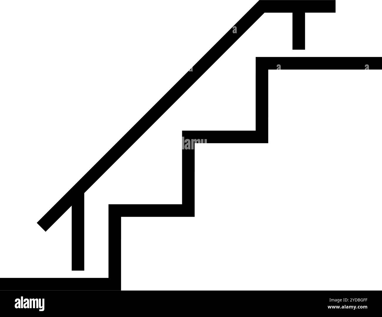 Simple stairs with handrail icon. Editable vector Stock Vector Image ...