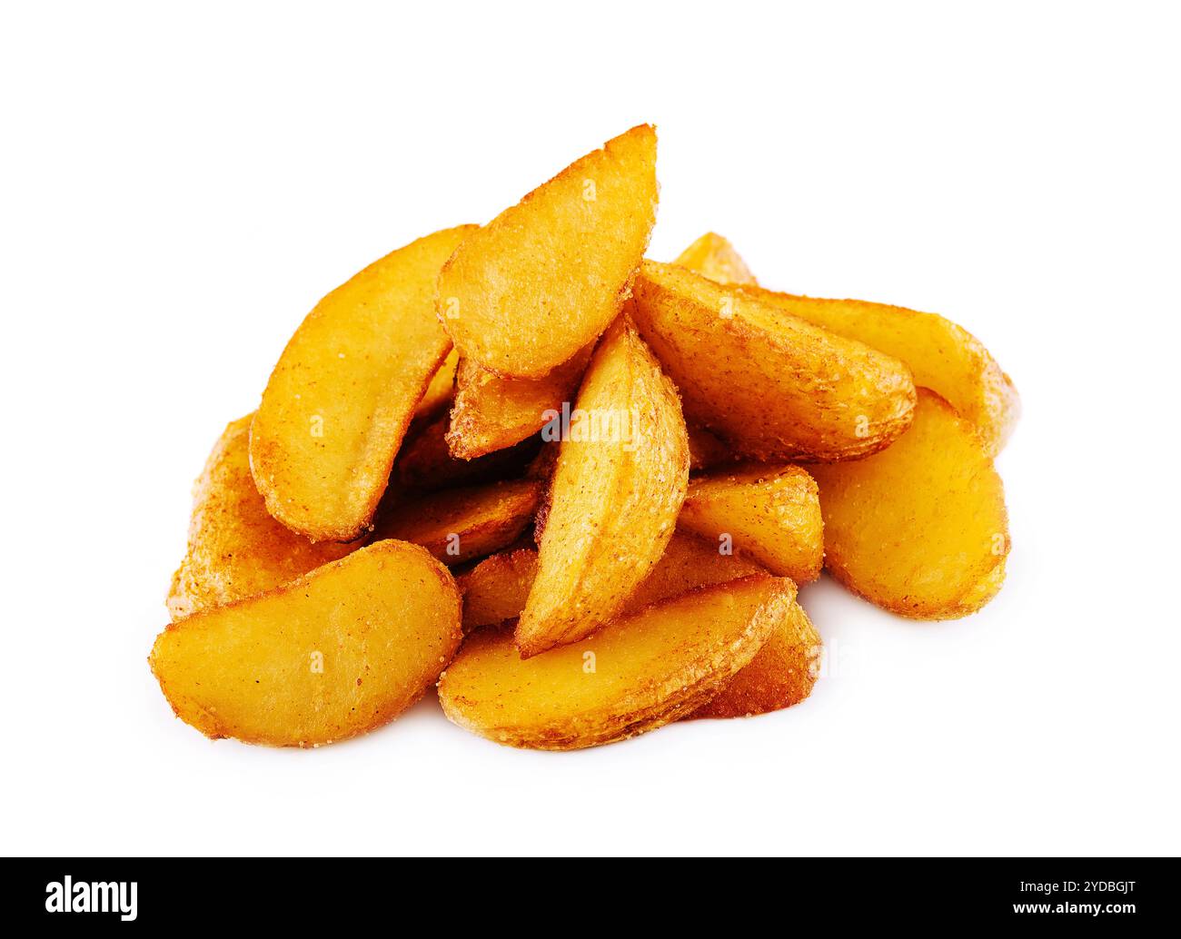 Baked potato wedges on white background Stock Photo - Alamy