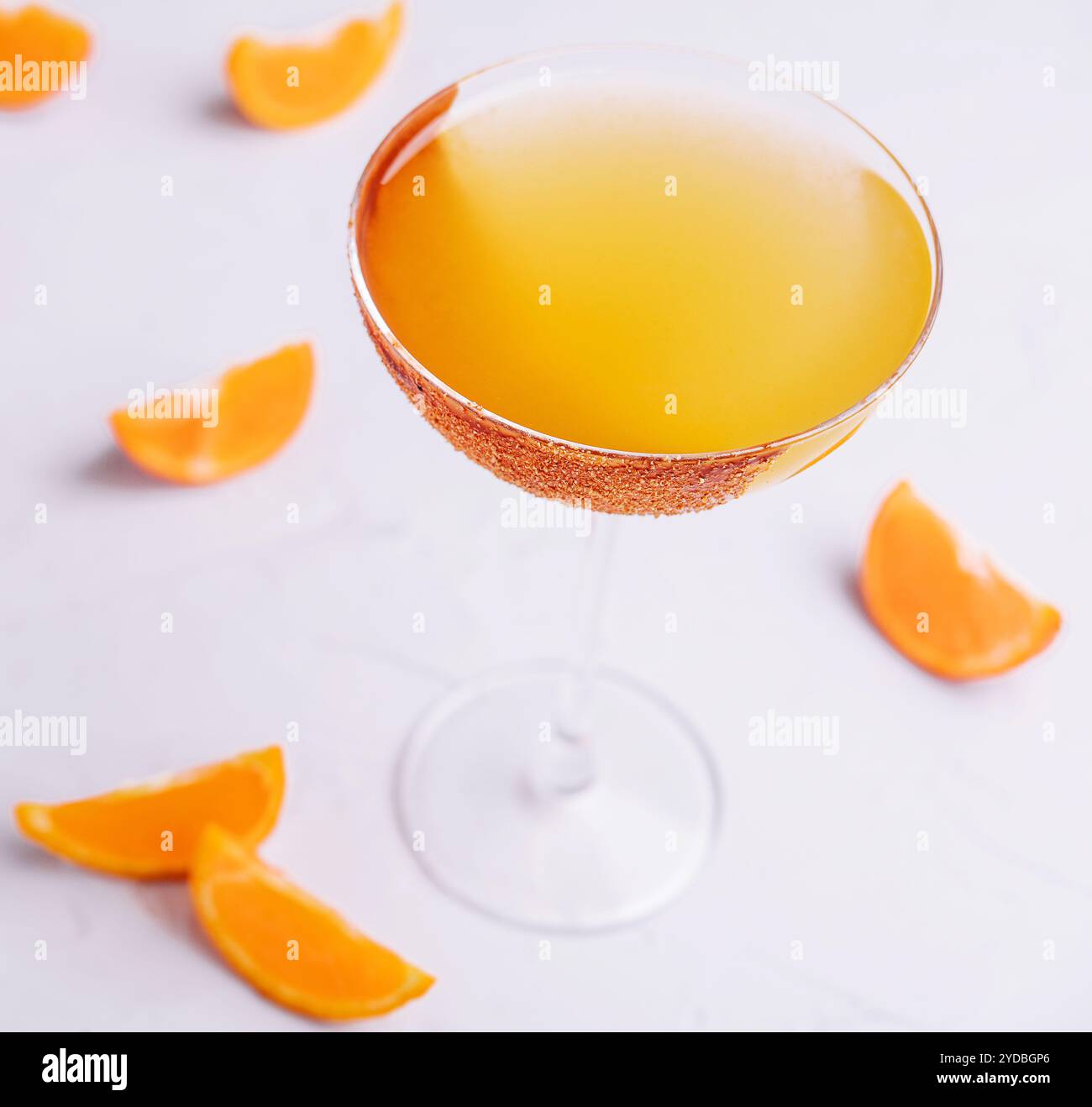 Glass of sidecar orange cocktail top view Stock Photo - Alamy
