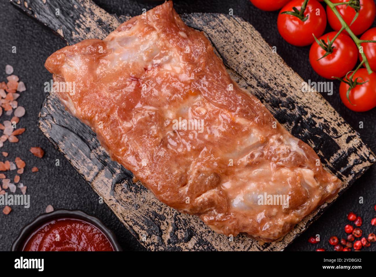 Raw pork ribs seasoning hi-res stock photography and images - Alamy
