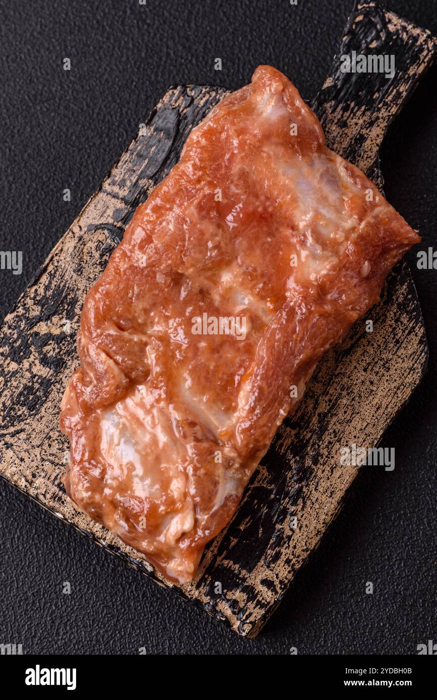 Raw pork ribs seasoning hi-res stock photography and images - Alamy