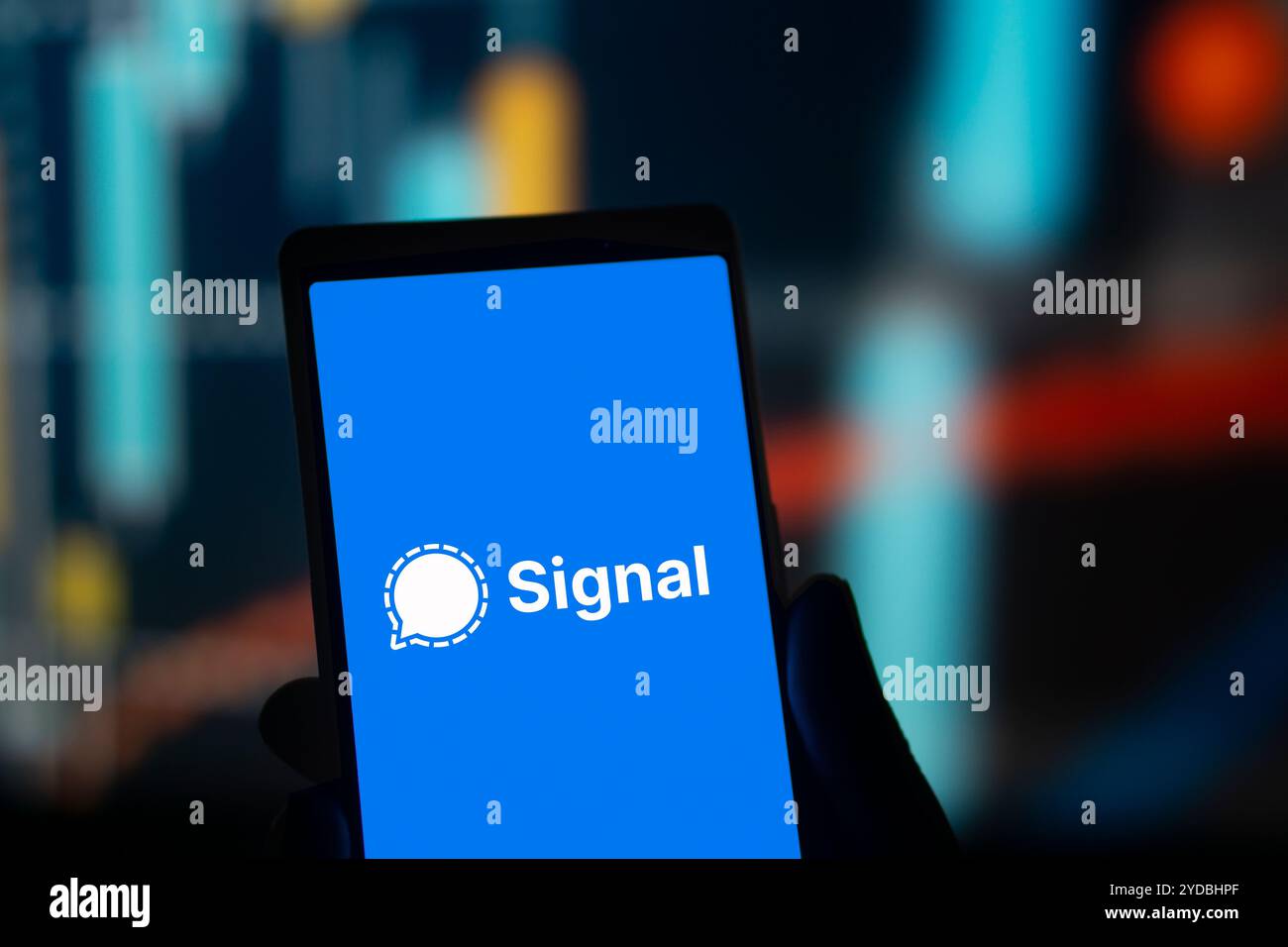 Dhaka, Bangladesh- 27 July 2024: Signal logo is displayed on smartphone ...