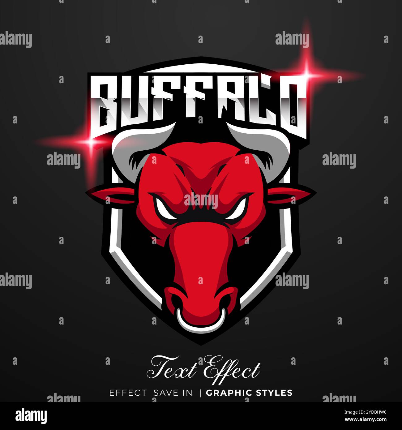 red buffalo E-sport mascot logo design Stock Vector Image & Art - Alamy