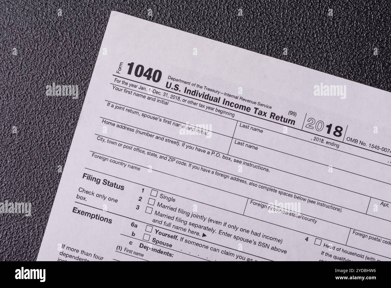Fill out US tax form 1040 for verification and refund Stock Photo - Alamy