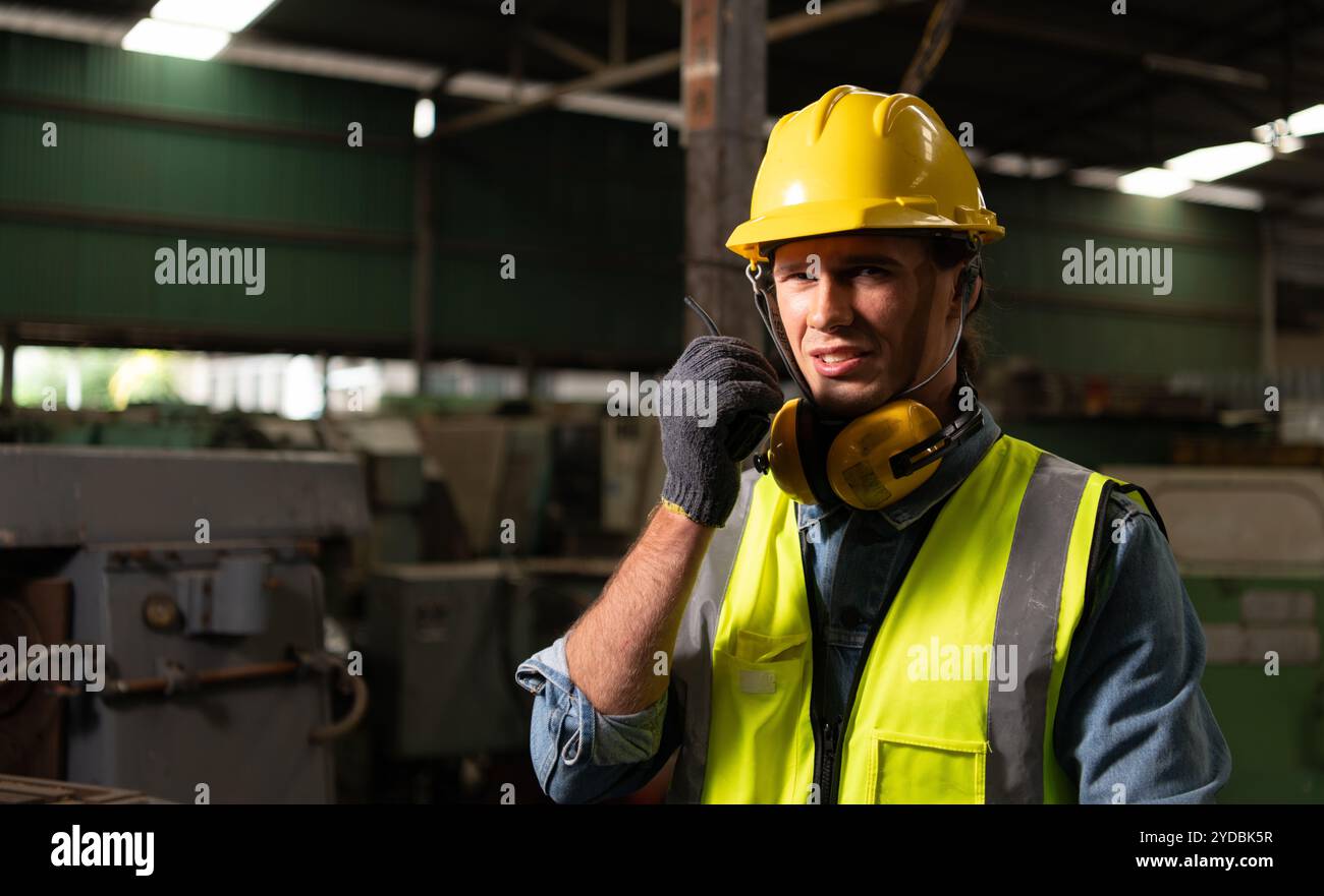 Chief mechanical engineer working in a mechanical factory Stock Photo ...