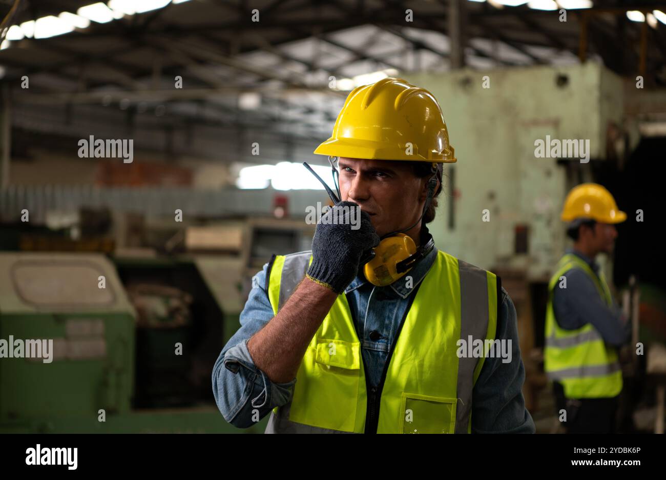 Chief mechanical engineer working in a mechanical factory Stock Photo ...