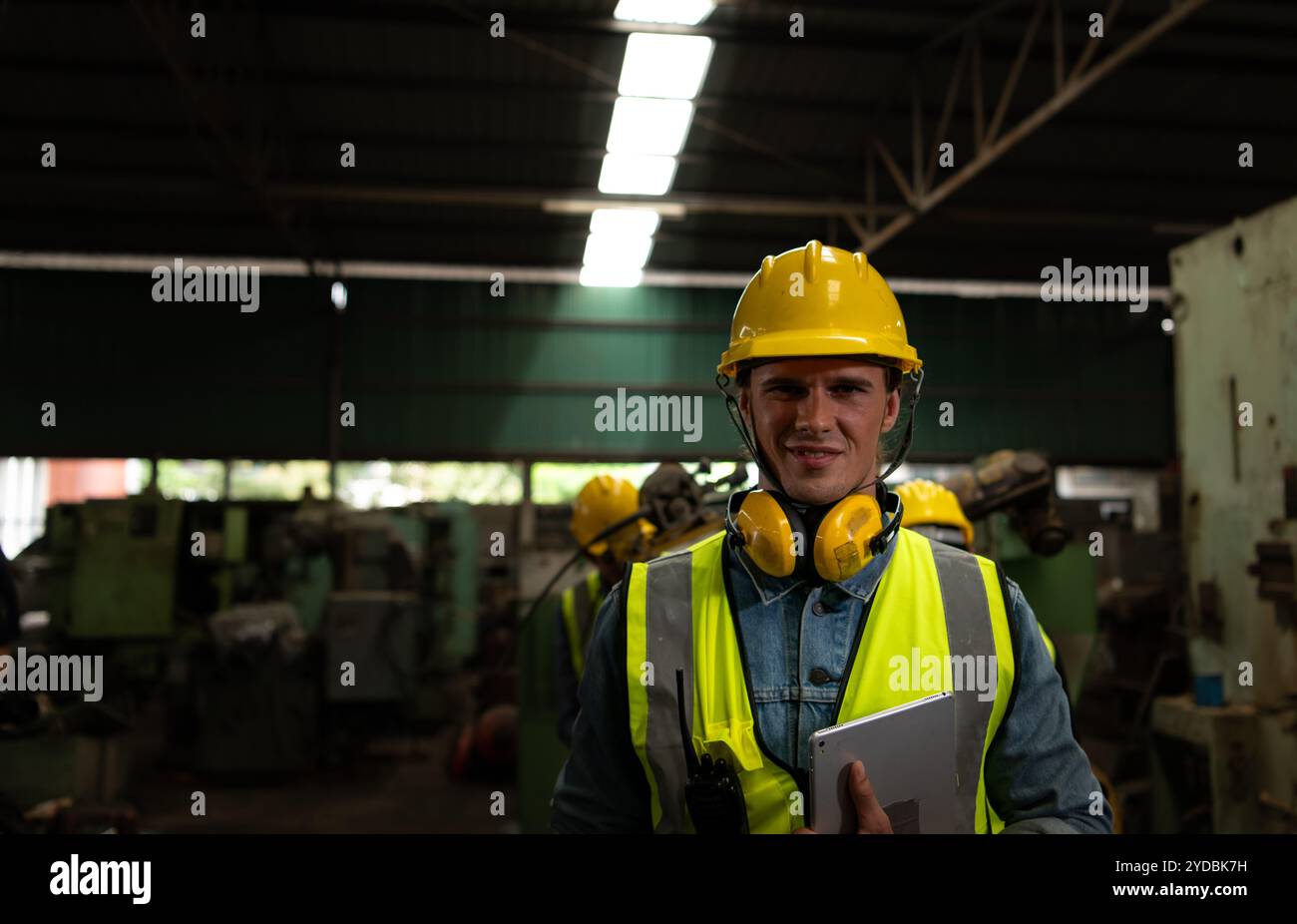 Chief mechanical engineer working in a mechanical factory Stock Photo ...