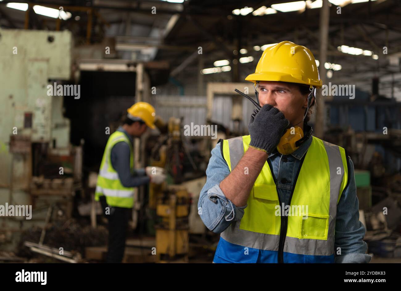 Chief mechanical engineer working in a mechanical factory Stock Photo ...