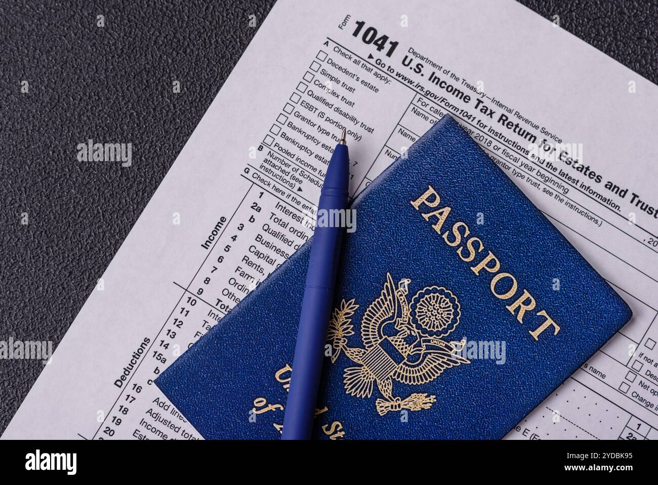 Fill out US tax form 1041 for verification and refund Stock Photo - Alamy