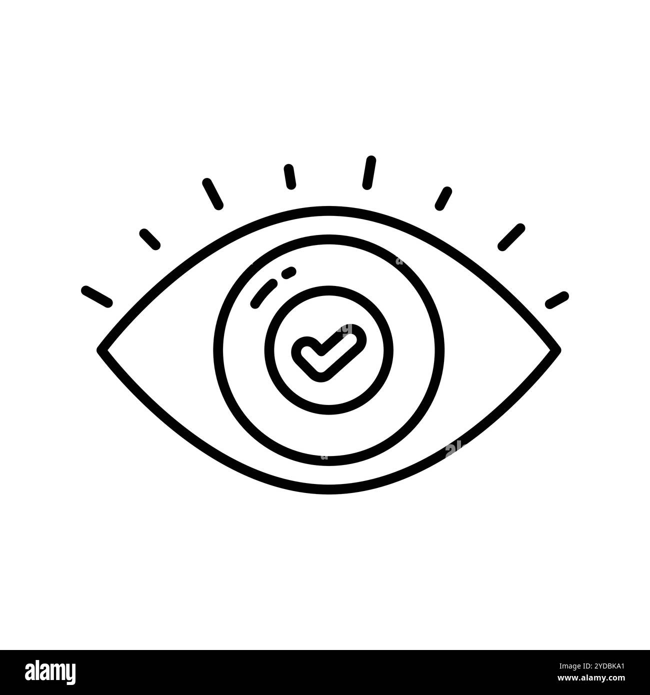 Check mark inside eye, trendy vector of business monitoring, editable ...