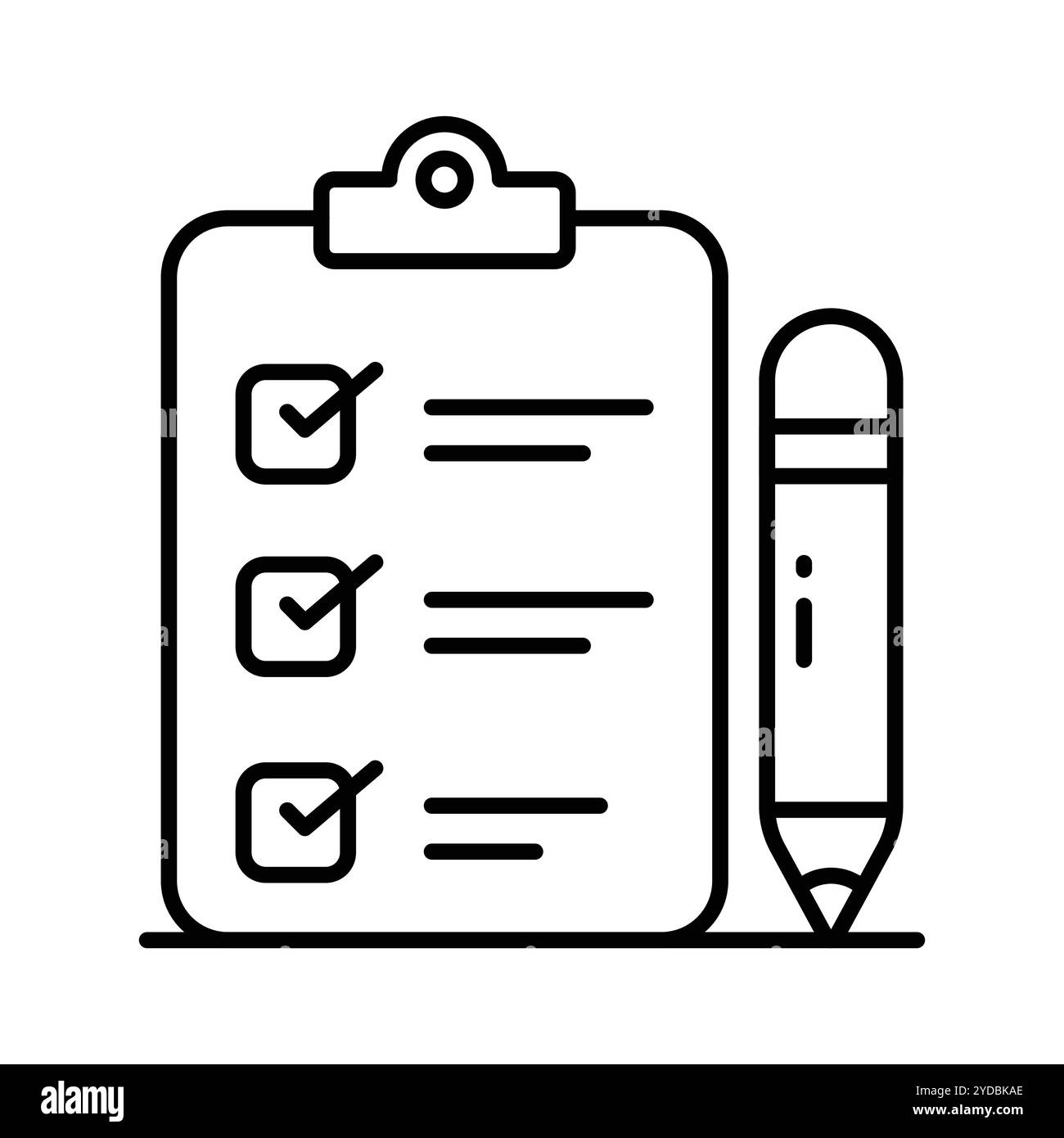 Carefully designed checklist icon represents a list of tasks or items ...