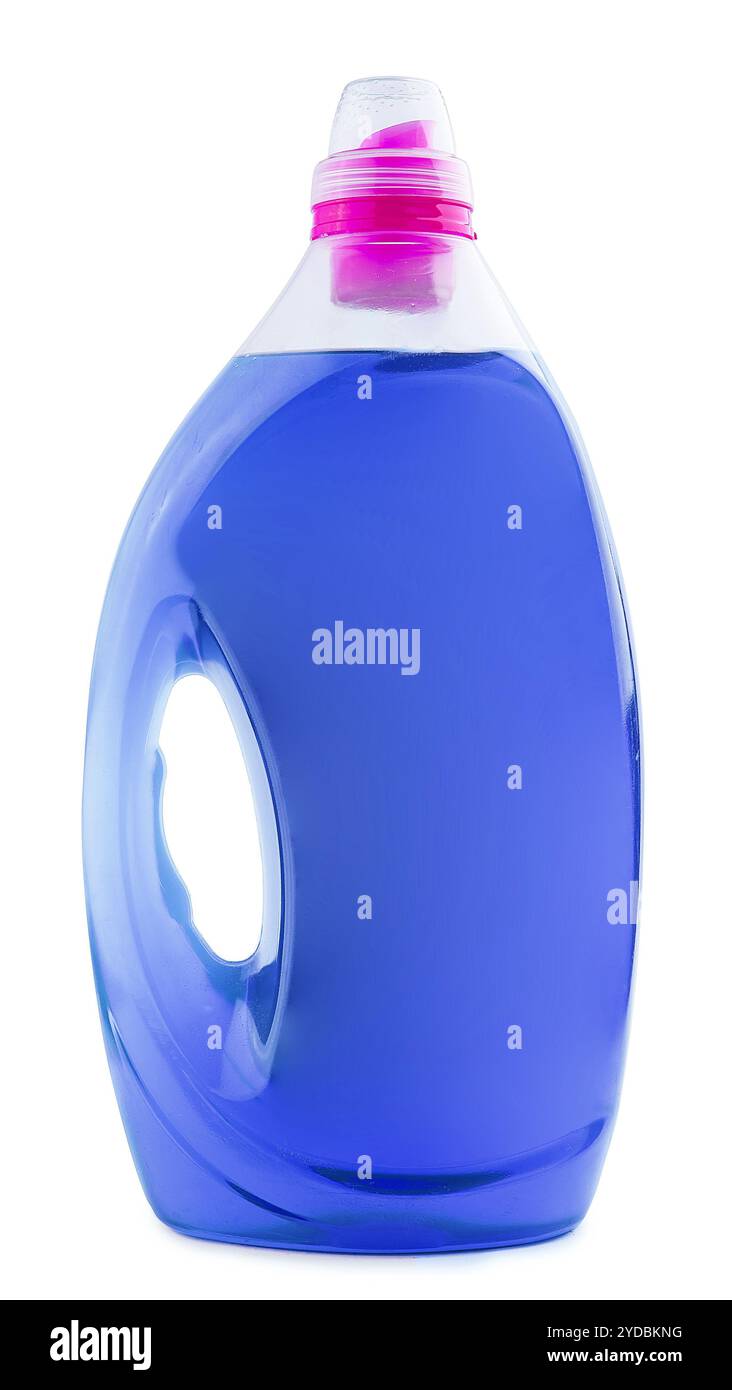 Blue plastic bottle of detergent or fabric softener Stock Photo - Alamy