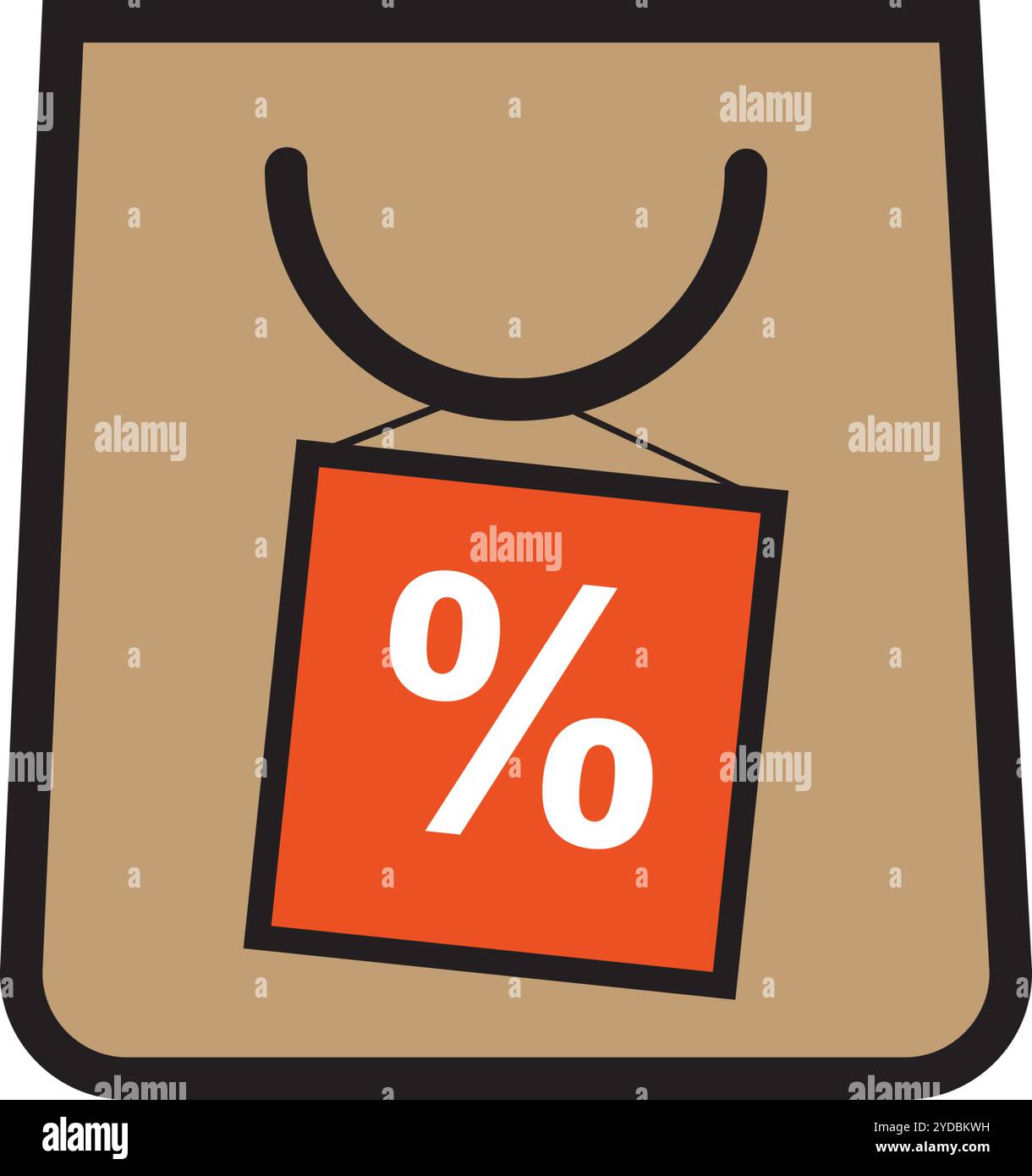 Shopping bag with gold percentage sign Stock Vector Image & Art - Alamy