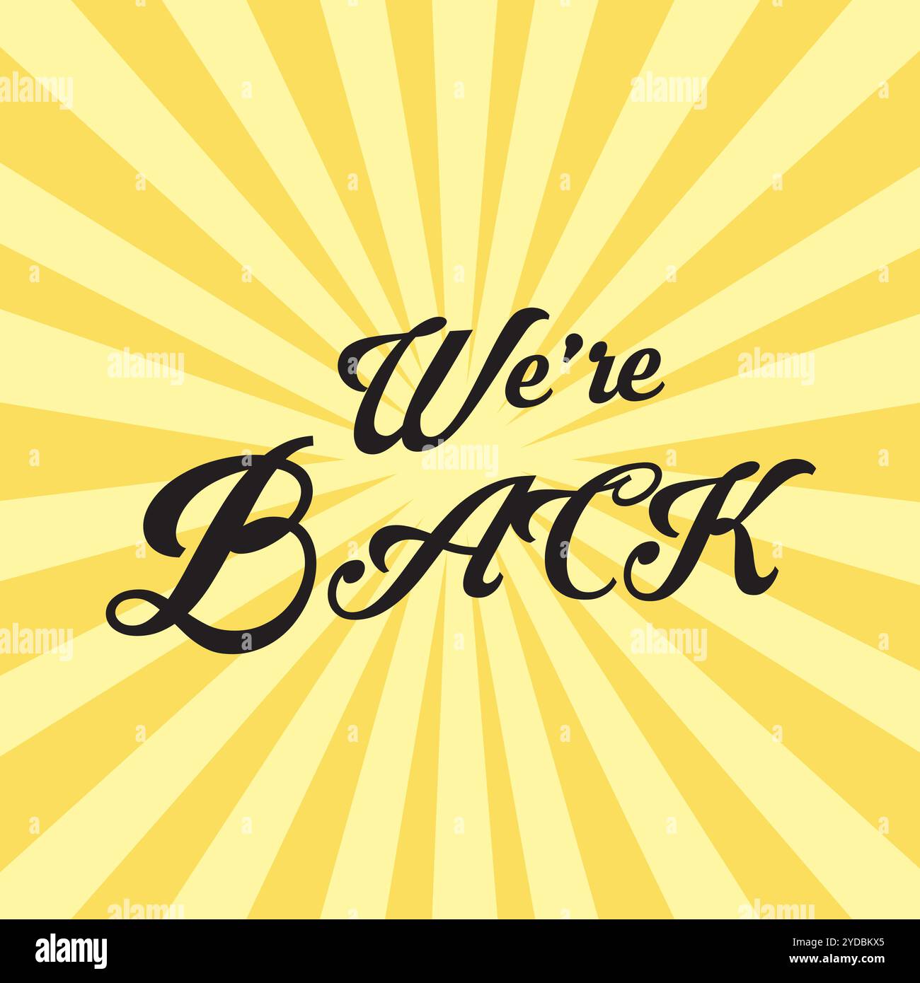 Flat banner with emphasis background "We are back door Stock Vector ...