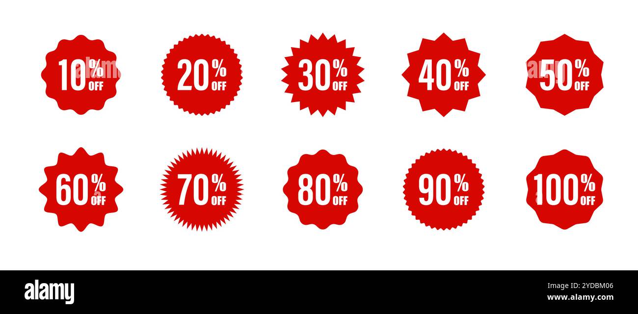 Starburst price. Set of Zigzag edge circle shapes. Flat Design elements ...