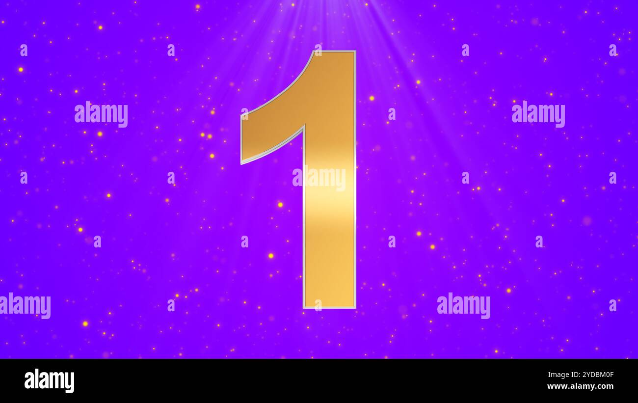 Number One with Glitter on Purple Background Stock Photo - Alamy