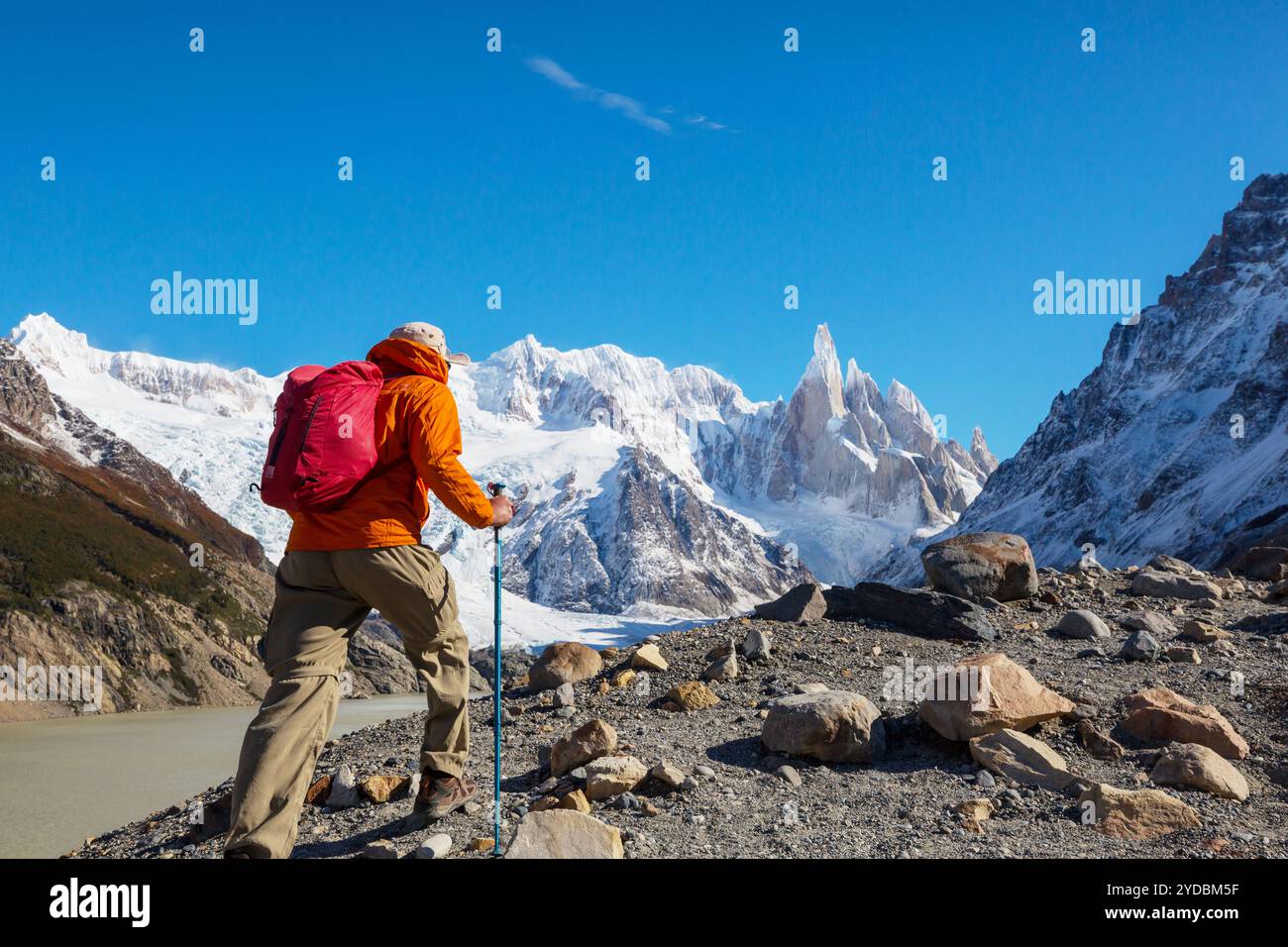 Trekking to the Fitz Roy massif in the Argentinian-Chilean Andes, South ...