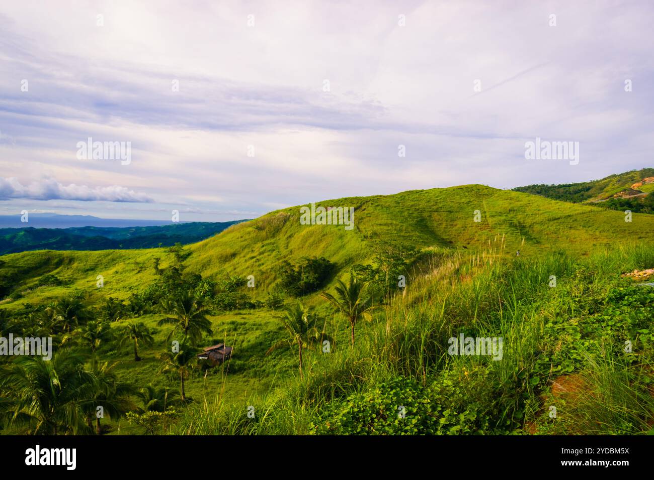 Landscape with mountains and blue sky. Cabaliwan Peak, Romblon ...