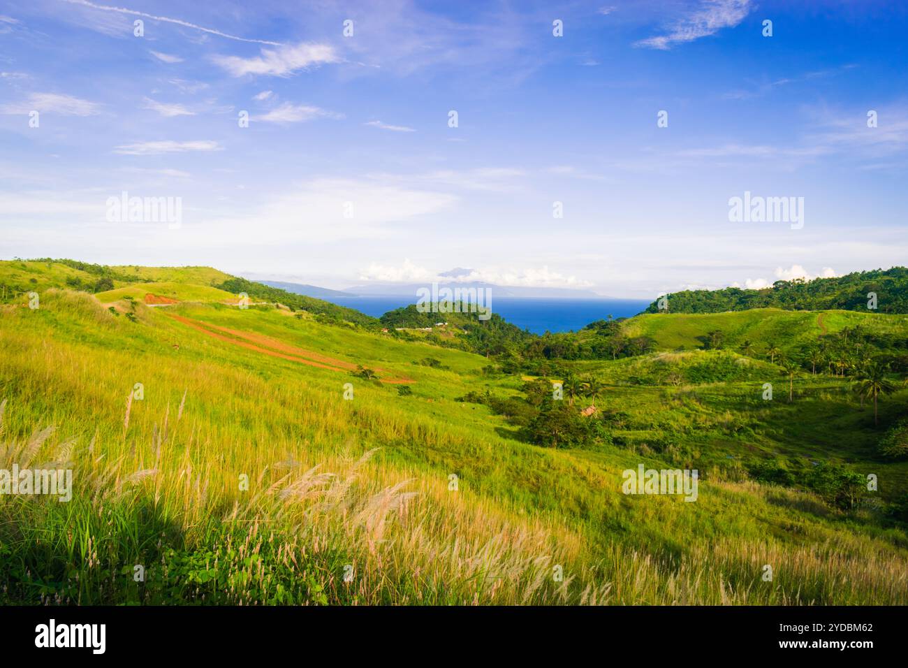 Landscape with mountains and blue sky. Cabaliwan Peak, Romblon ...
