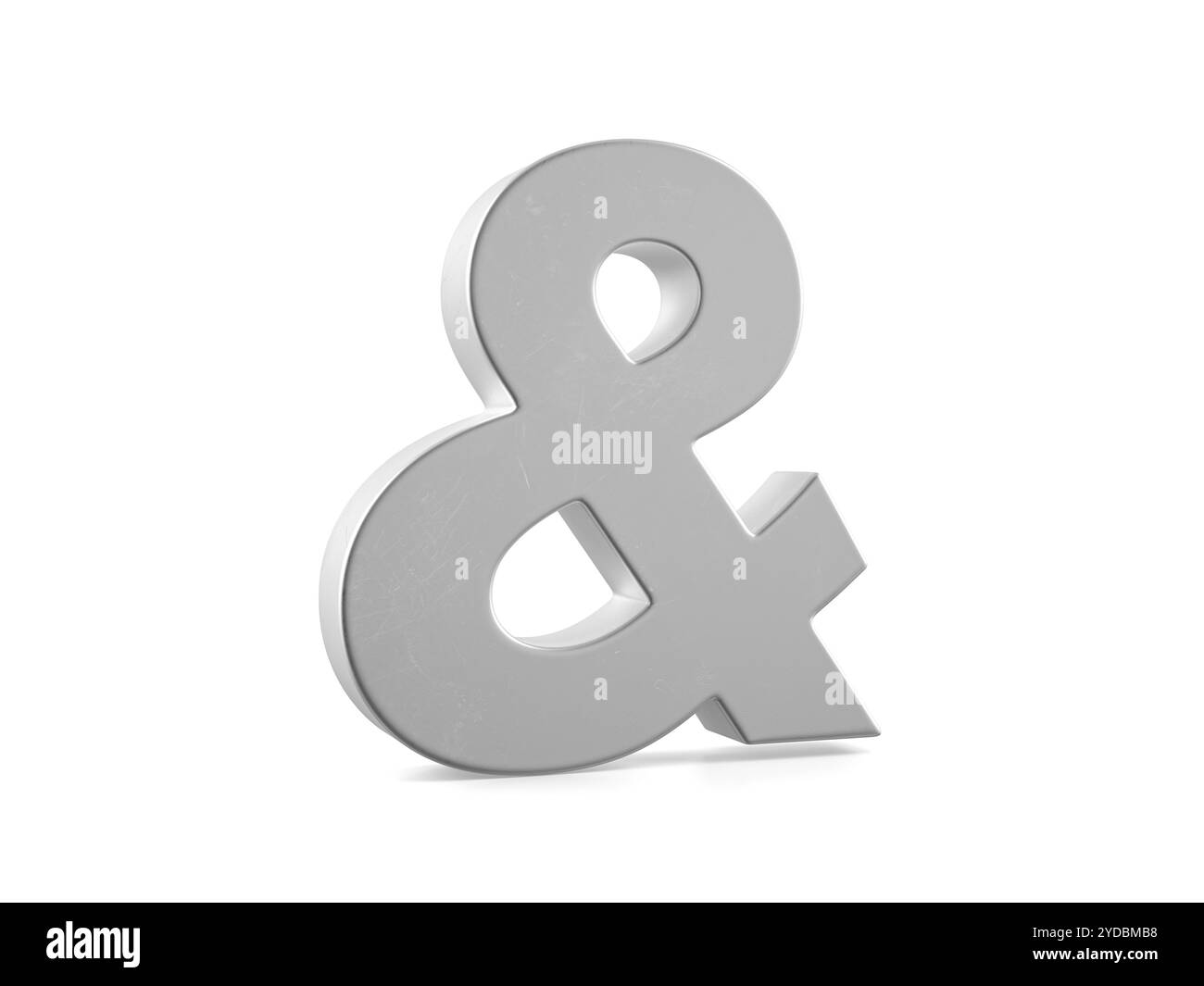 Metal ampersand symbol on a white background. 3d illustration Stock ...