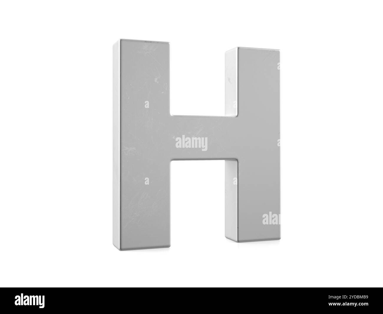 Metal letter H on a white background. 3d illustration Stock Photo - Alamy