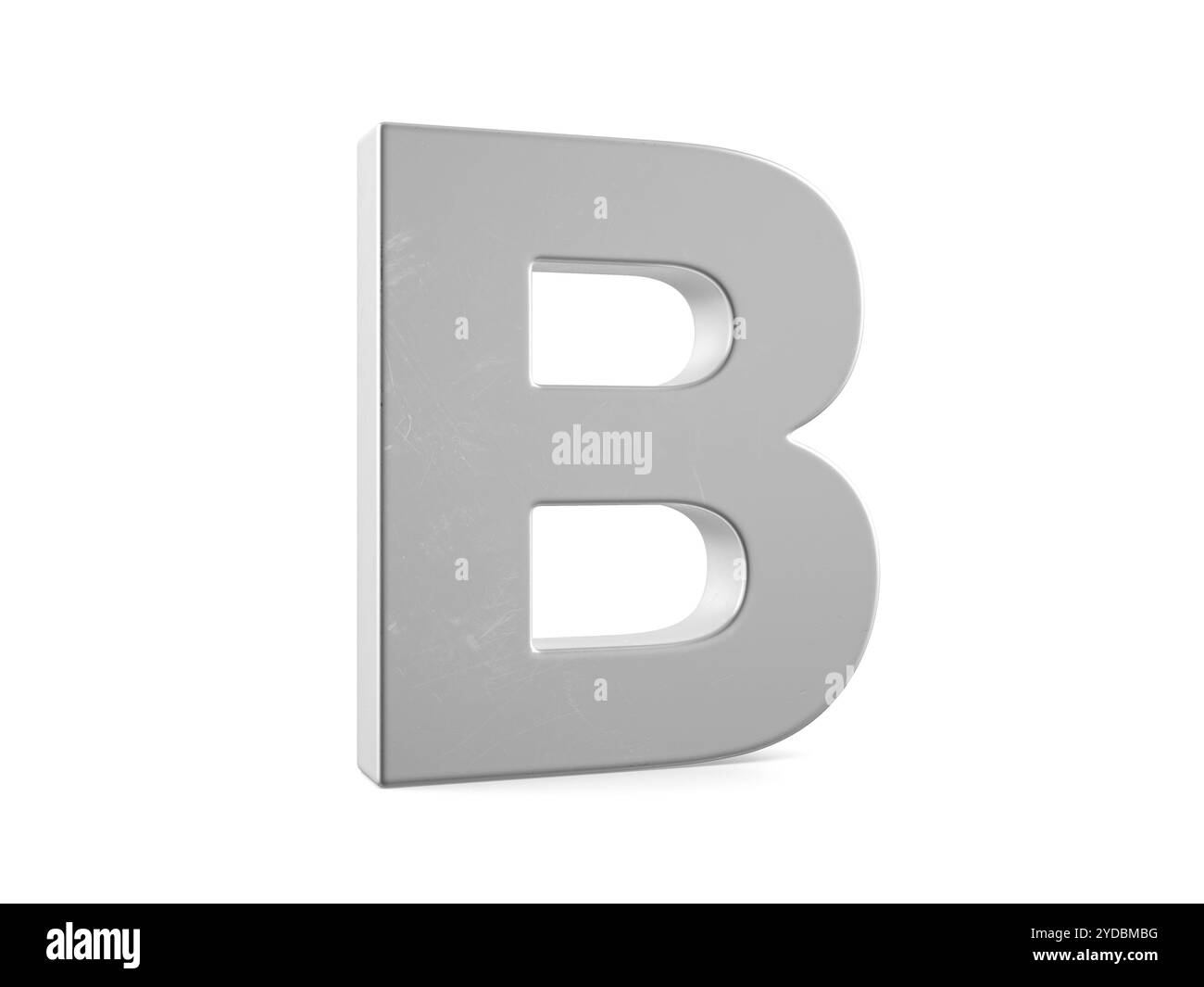 Metal letter B on a white background. 3d illustration Stock Photo - Alamy