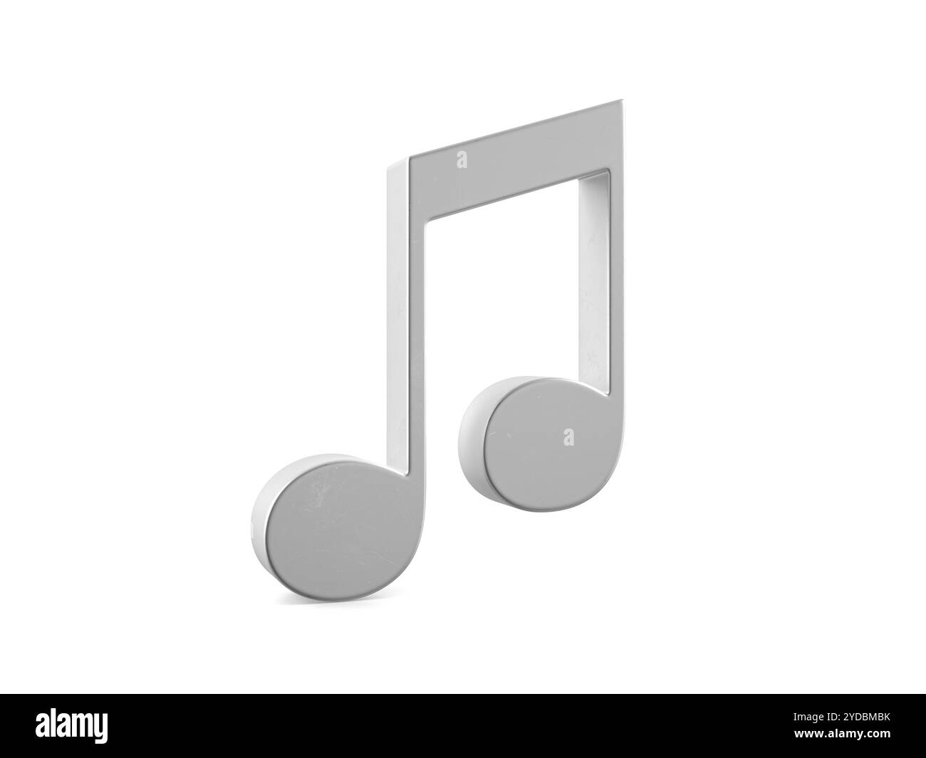 Metal music note symbol on a white background. 3d illustration Stock ...