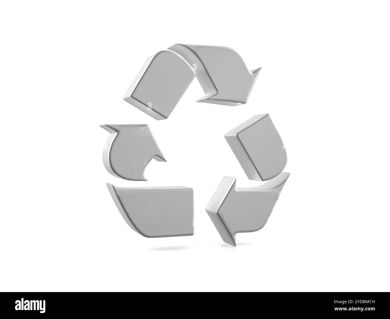 Metal recycle symbol on a white background. 3d illustration Stock Photo ...