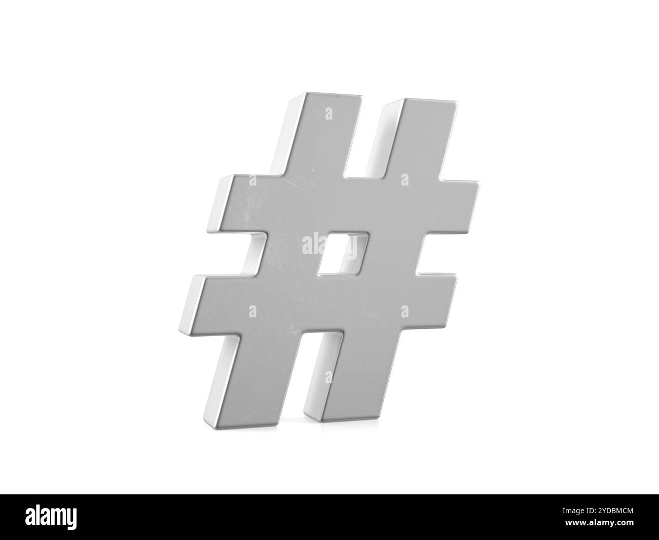 Metal number symbol on a white background. 3d illustration Stock Photo ...