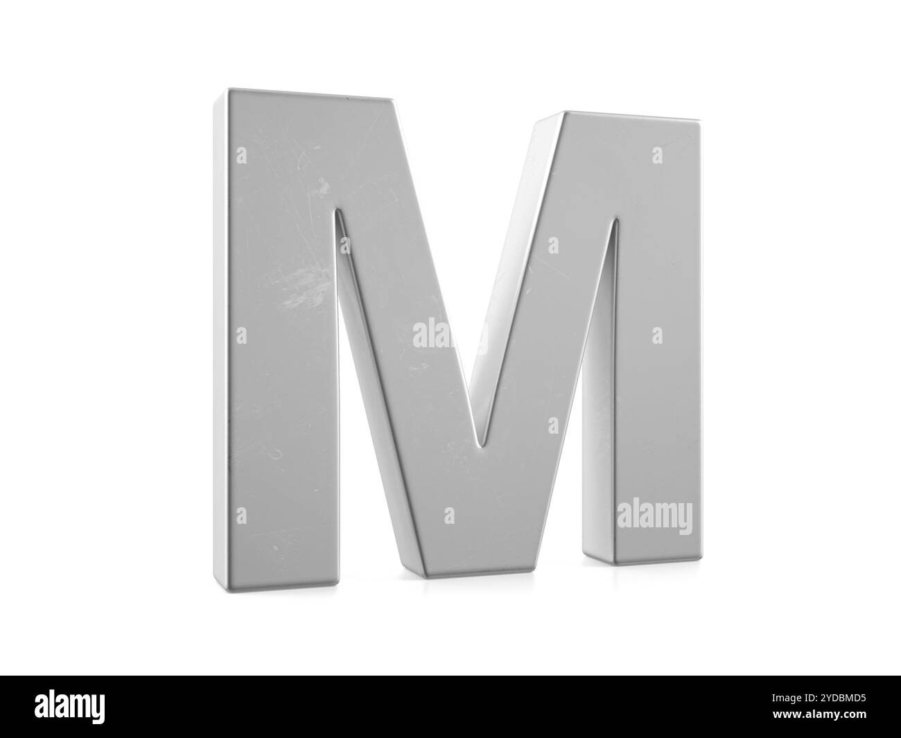 Metal letter M on a white background. 3d illustration Stock Photo - Alamy