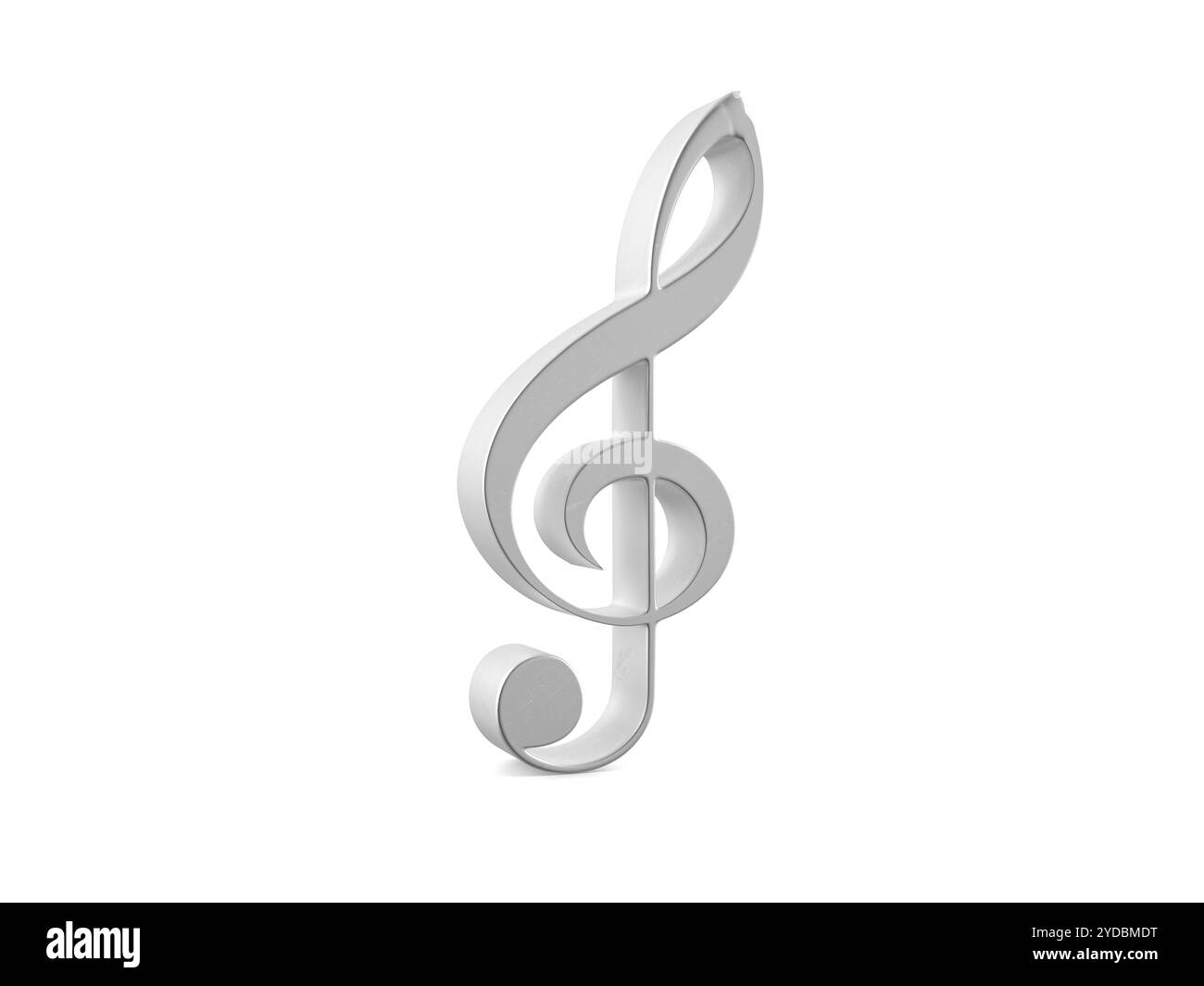 Metal music note symbol on a white background. 3d illustration Stock ...