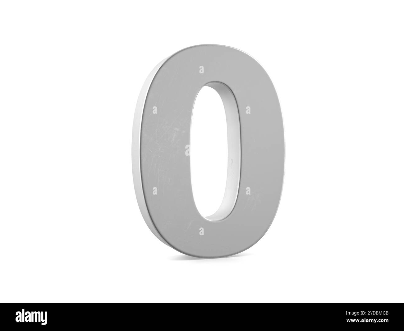Metal number zero on a white background. 3d illustration Stock Photo ...