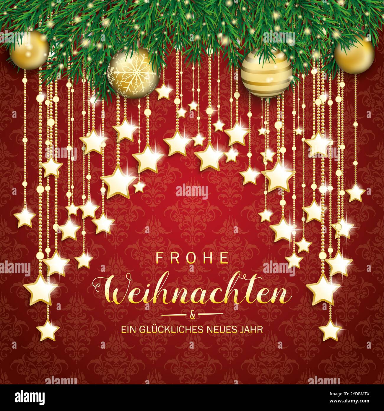 German text Frohe Weihnachten und ein glückliches neues Jahr, translate ...