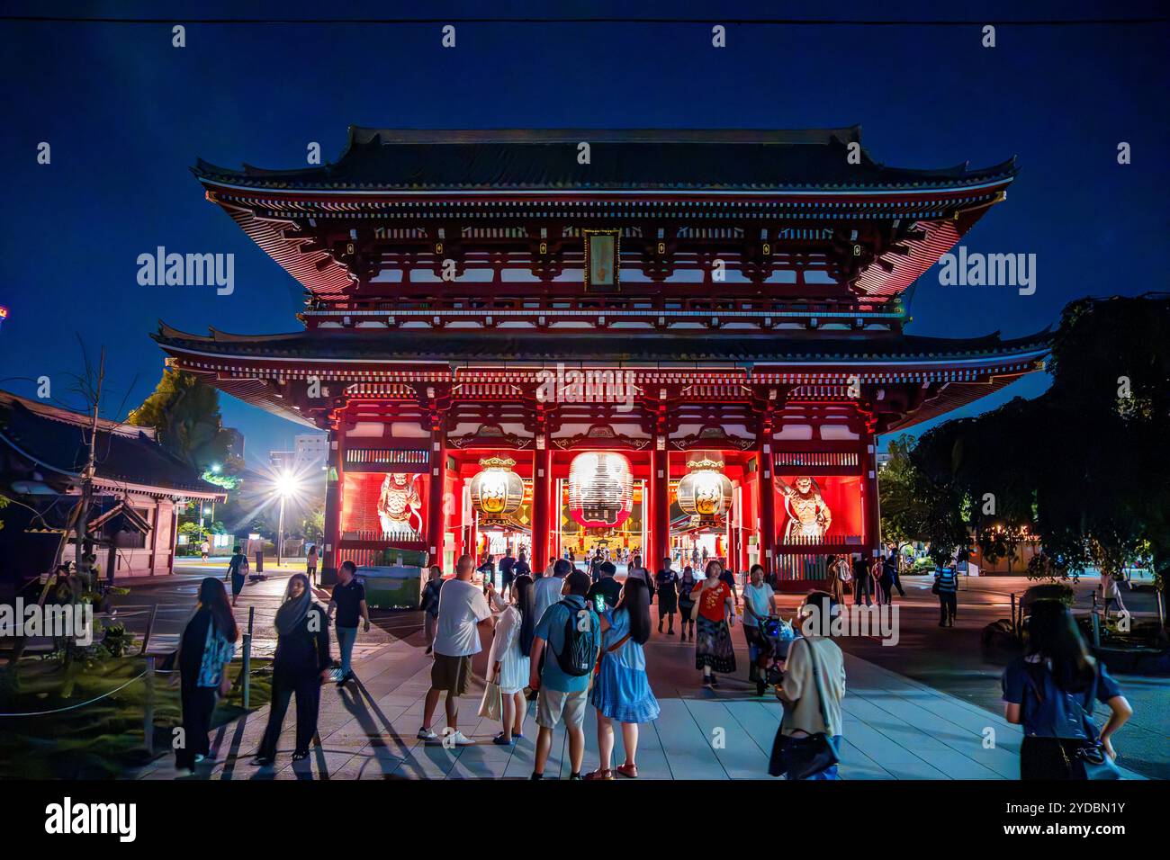 Senso-ji temple by night in Asakusa, Taito City, Tokyo, Japan Stock ...
