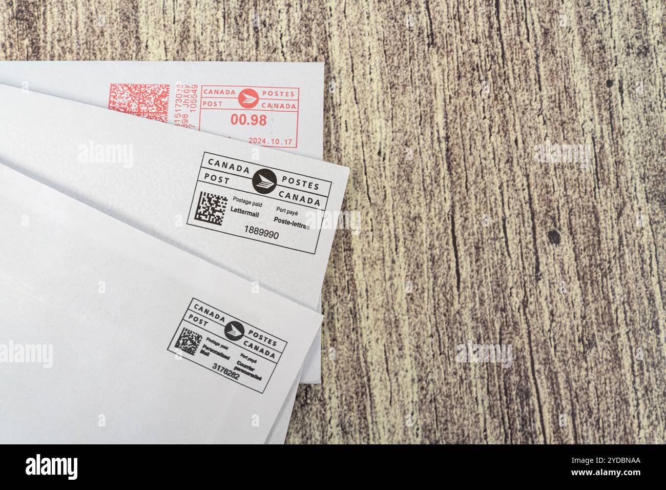 25 October 2024 - Calgary Alberta Canada - Postage stamp printed by a ...