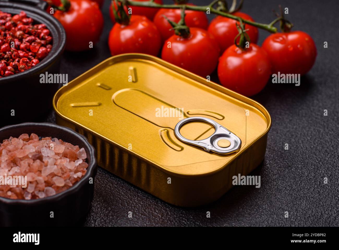 Metal can with canned meat or fish with a key to open it Stock Photo ...